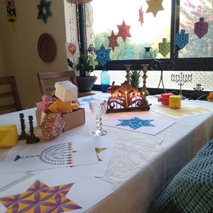 3D Paper Craft Purple Star of David-hanukkah Decorations-rainbow ...