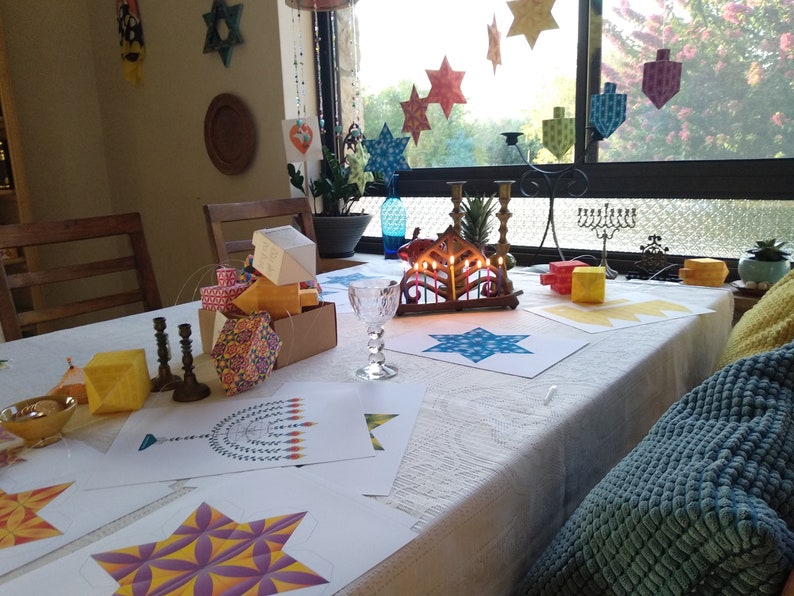 3D Paper Craft Purple Star of David-hanukkah Decorations-rainbow ...