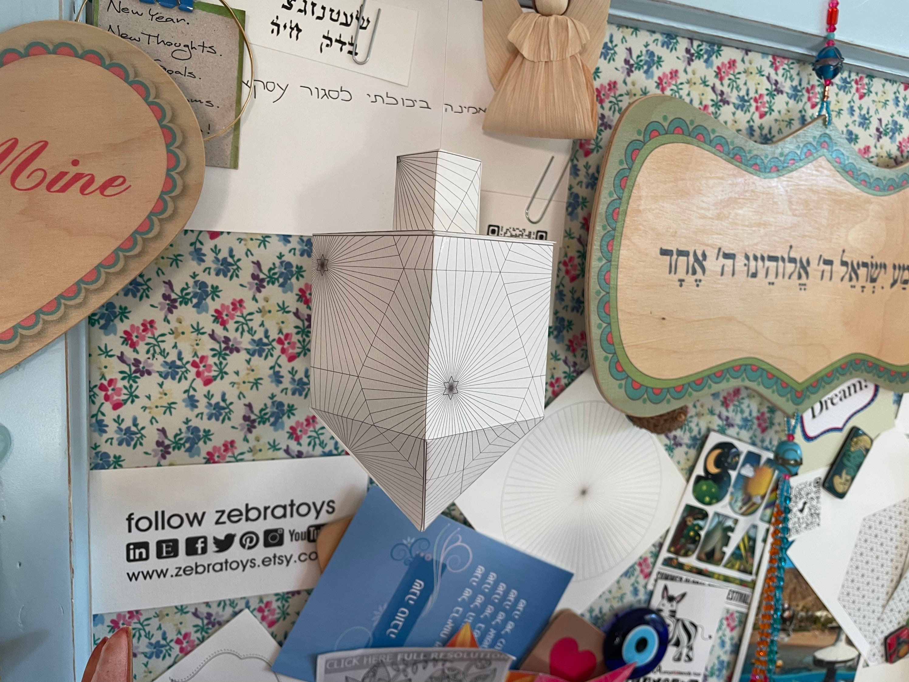 Dreidel Template-hanukkah-3d Paper Craft-geometry-model-holiday Party ...