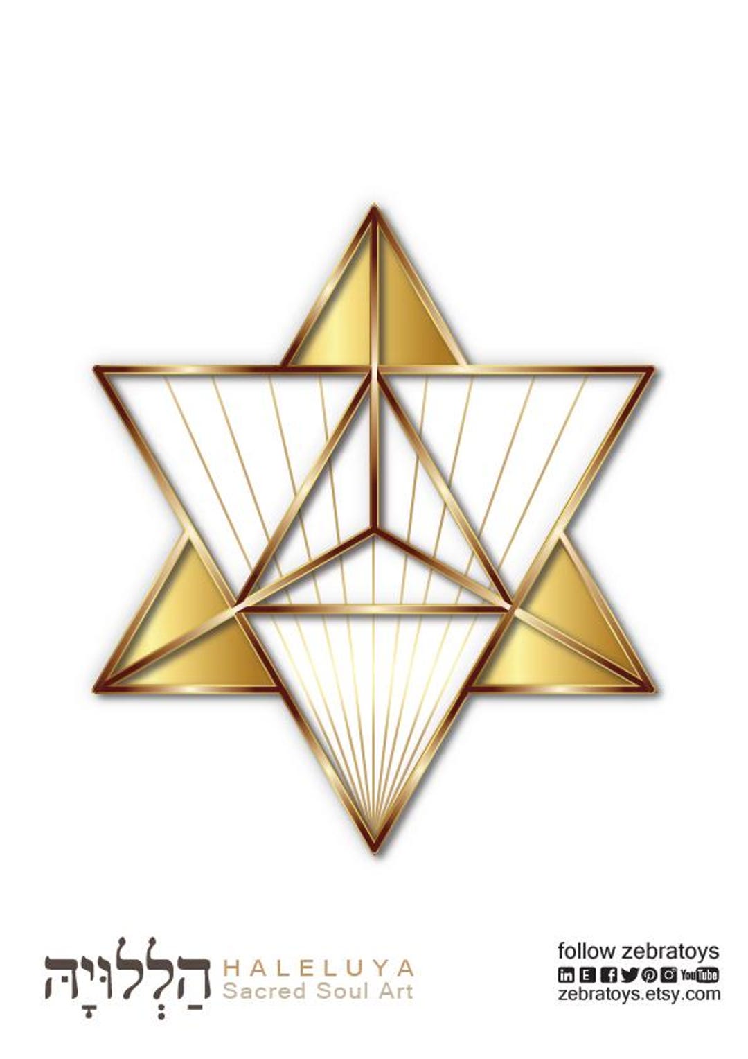 Merkaba Sacred Geometry-merkabah-merkavah-kabbalah Wall Décor ...