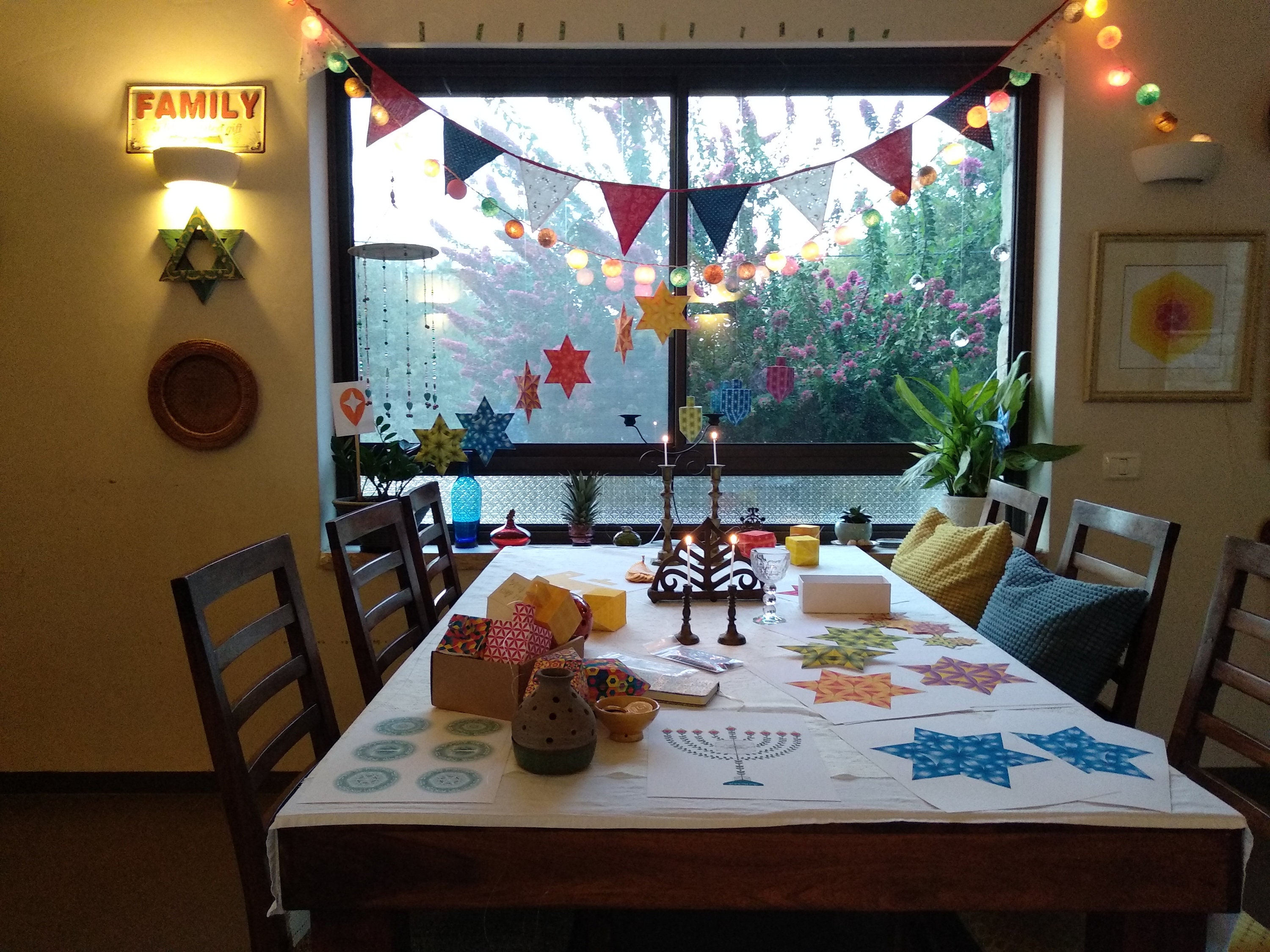 3D Paper Craft Green Star of David-hanukkah Decorations-rainbow Harmony ...