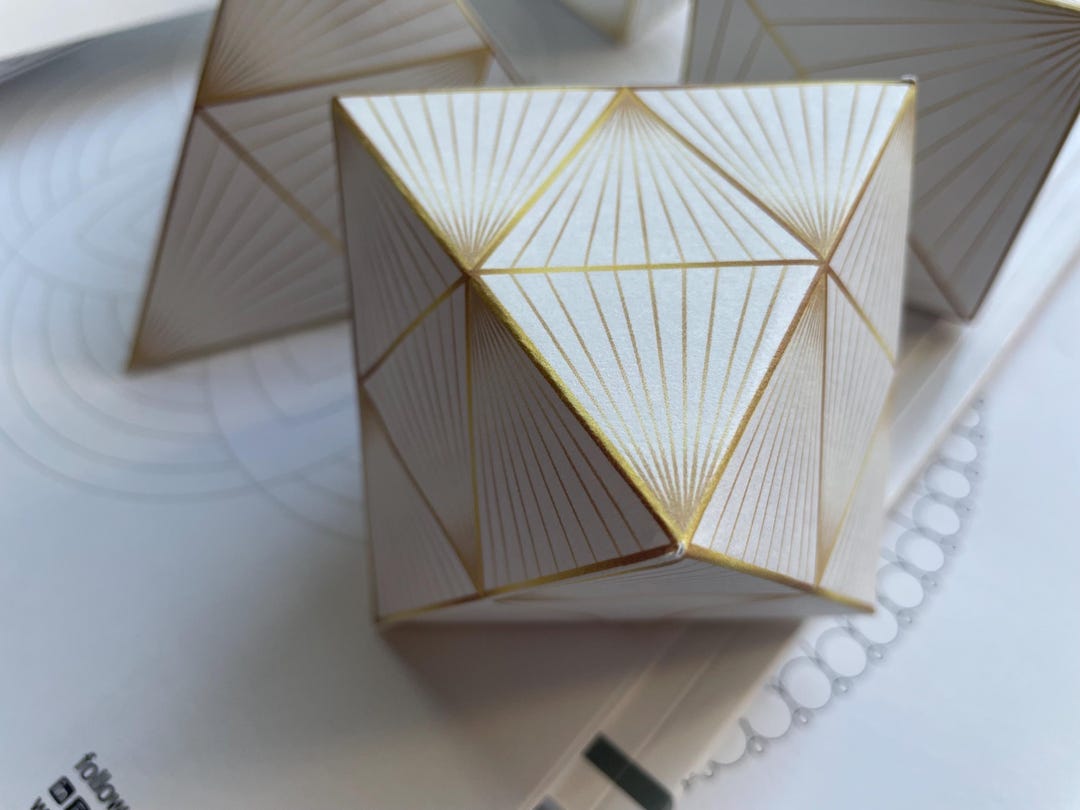 Gold Octahedron 3D Model Paper Craft Template-diy Home Décor Ideas ...