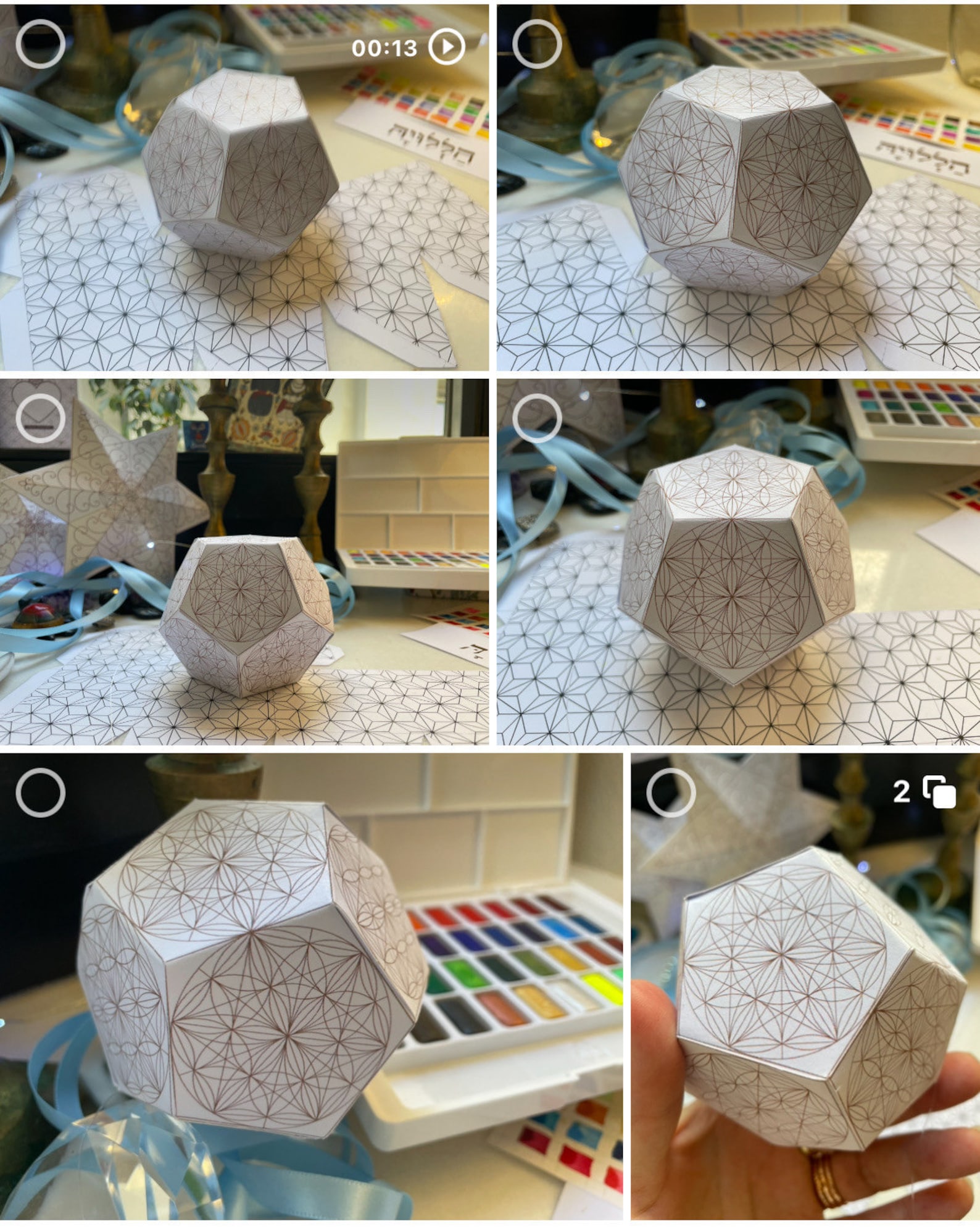 Dodecahedron 3D Papercraft Template Pdf-platonic Solids-ornament ...