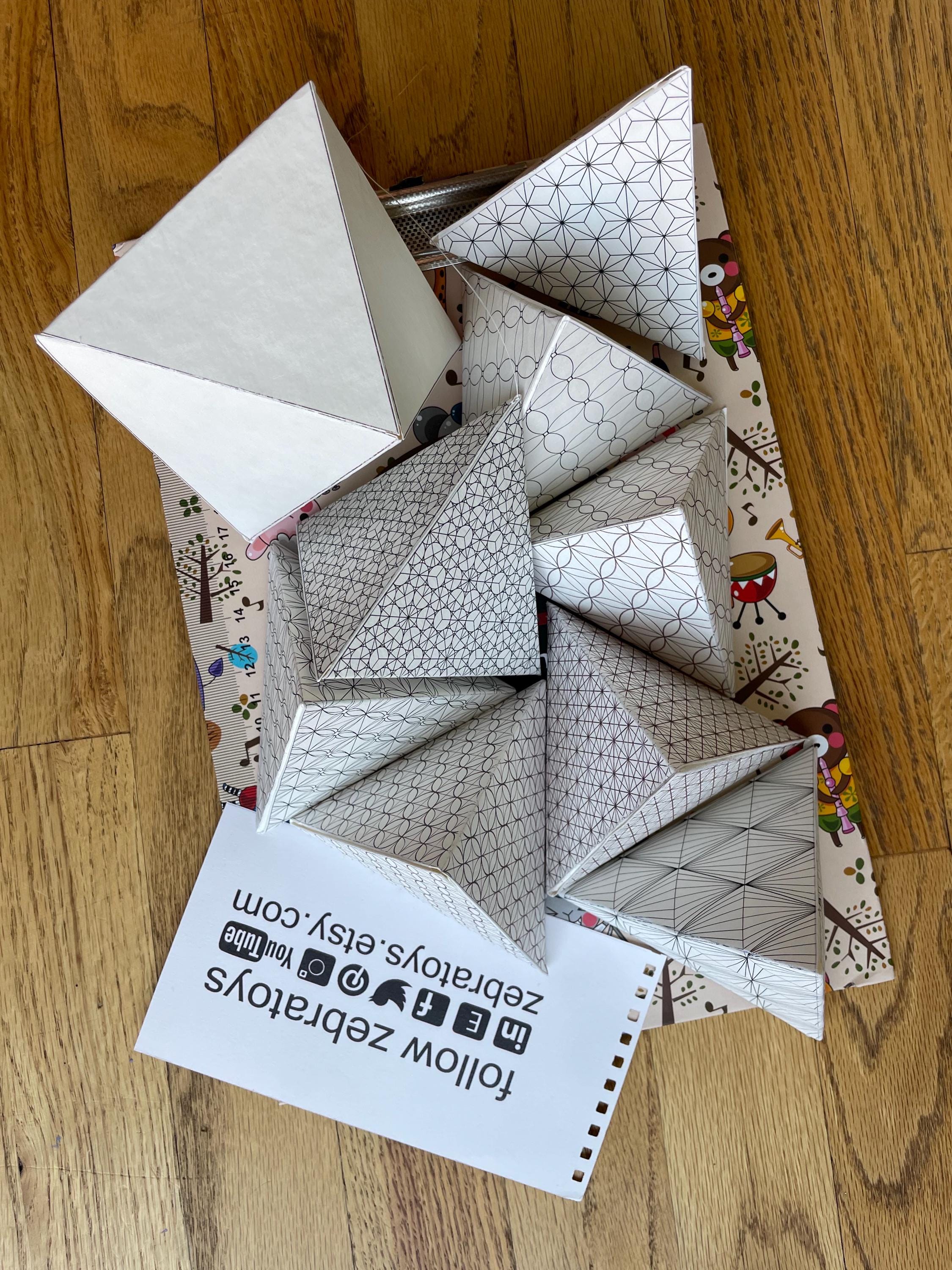 Tetrahedron Platonic Solids Paper Craft 3D Model-diy Template-stars ...
