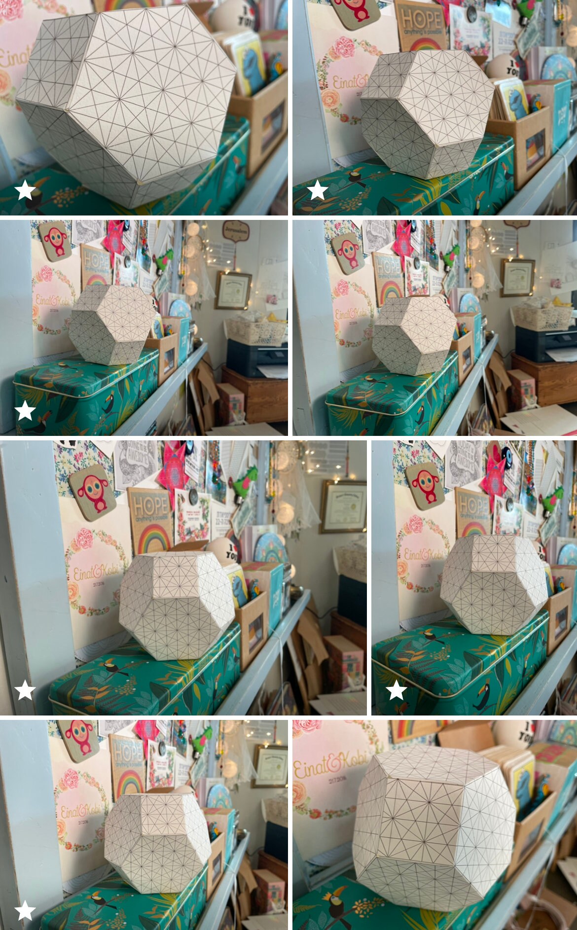 Truncated Octahedron 3D Papercraft-crystalized Template-printable Model ...