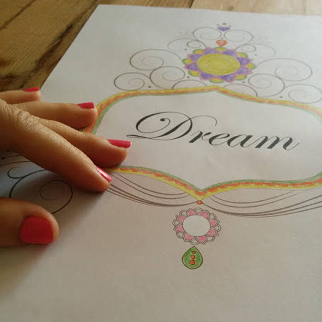 Dream Coloring Page-1 Printable Design-digital Print-diy Wall Décor ...