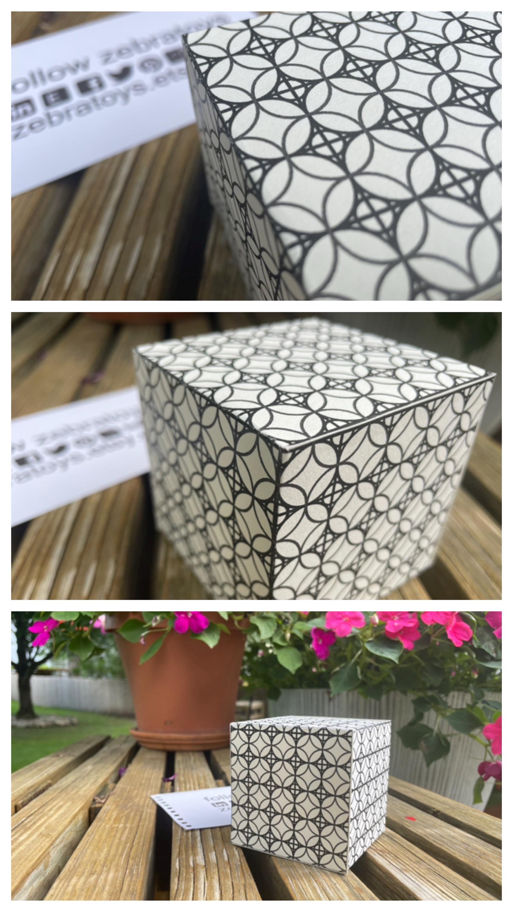 3D Cube-papercraft Hexahedron Printable Model-pdf Template-platonic ...