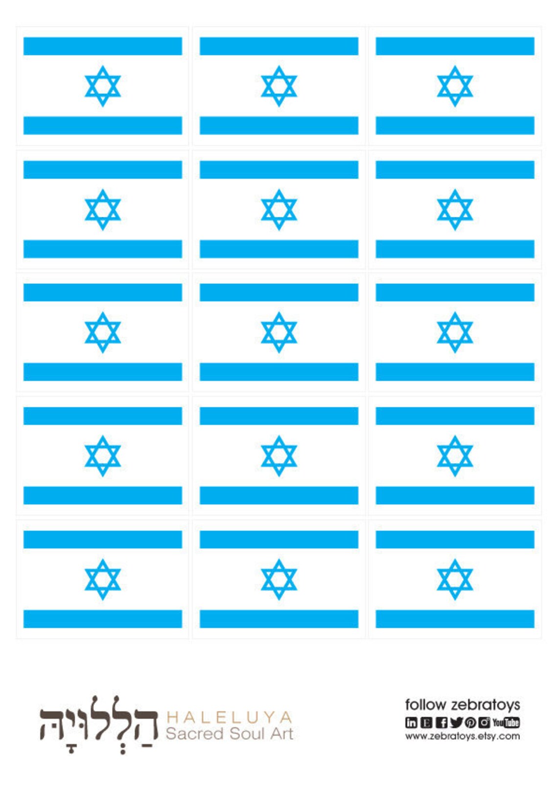 Small Flags of Israel Images to Print-image-photo-template-pdf - Etsy
