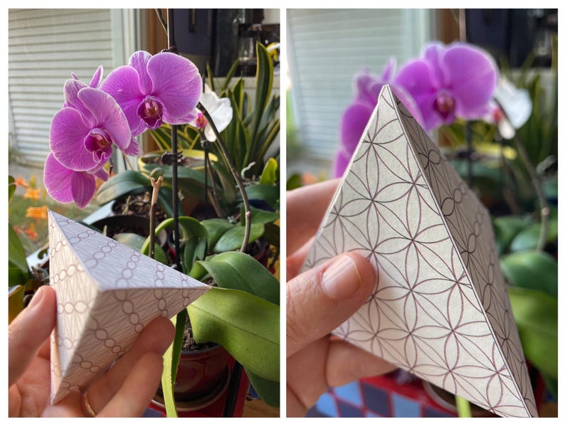 Tetrahedron Paper Craft 3D Template-home Décor Ideas-platonic Solids ...