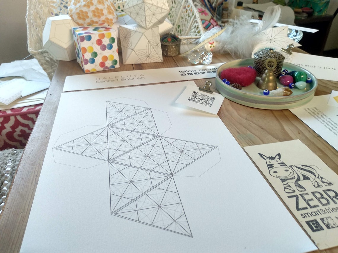 Octahedron 3D Papercraft Template Pdf-platonic Solids-printable Model ...
