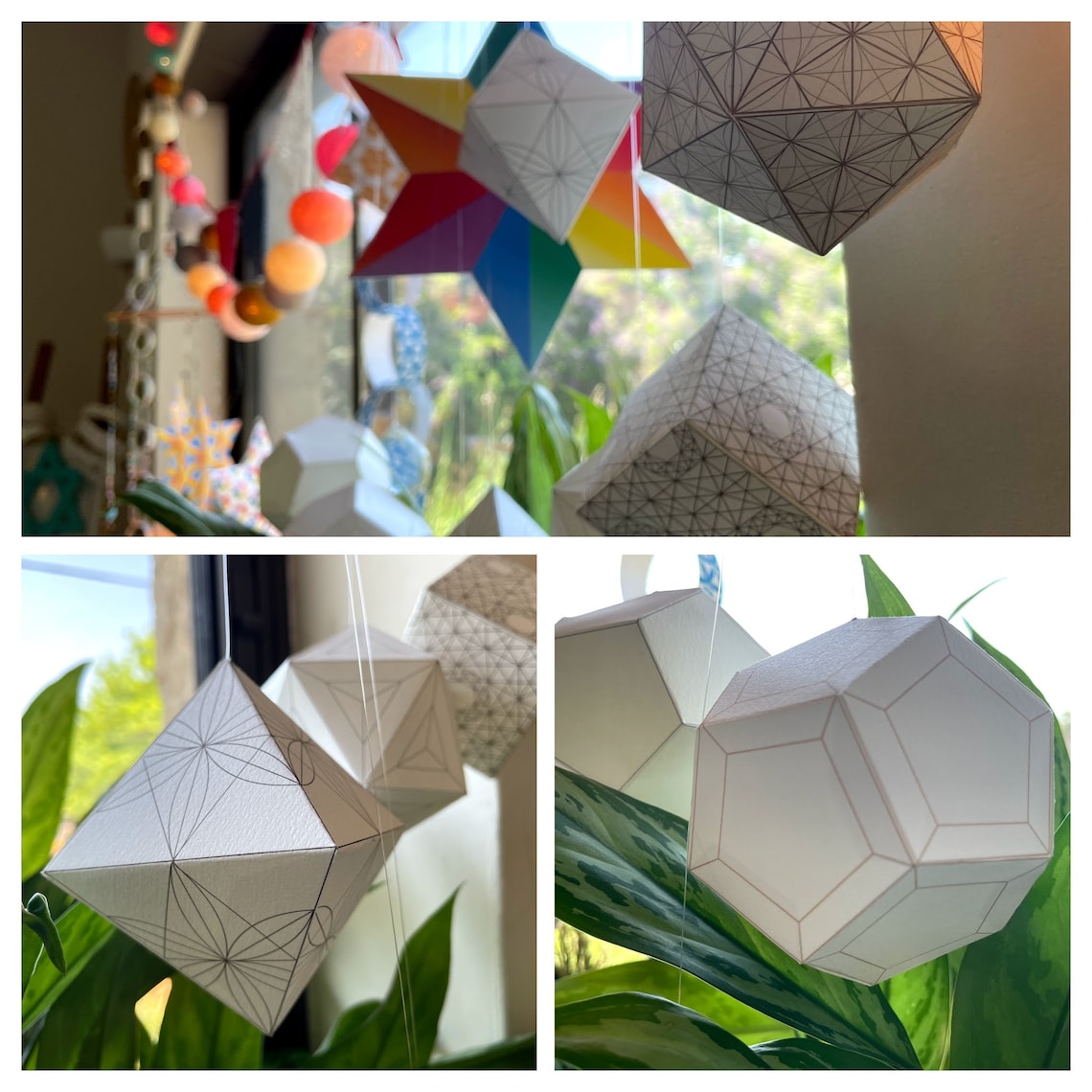 Dodecahedron 3D Papercraft Template Pdf-platonic Solids-blank Gold ...