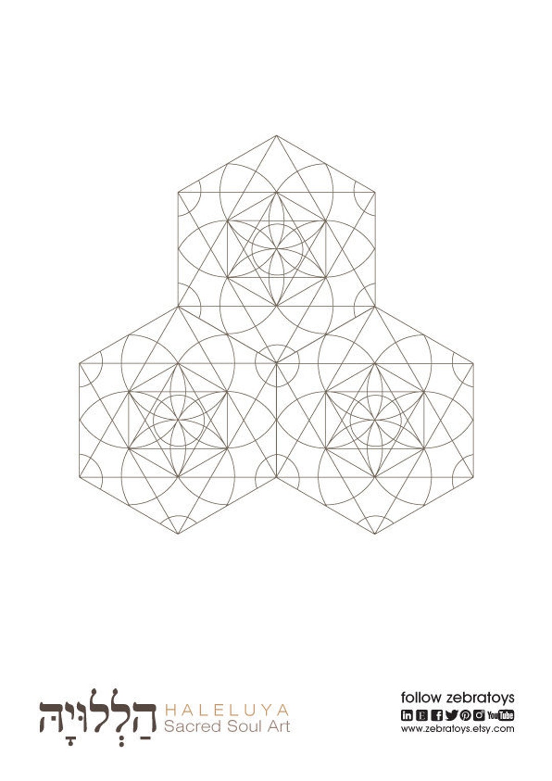 3 Hexagons Sacred Geometry Symbols-ancient Secret Elements-healing ...