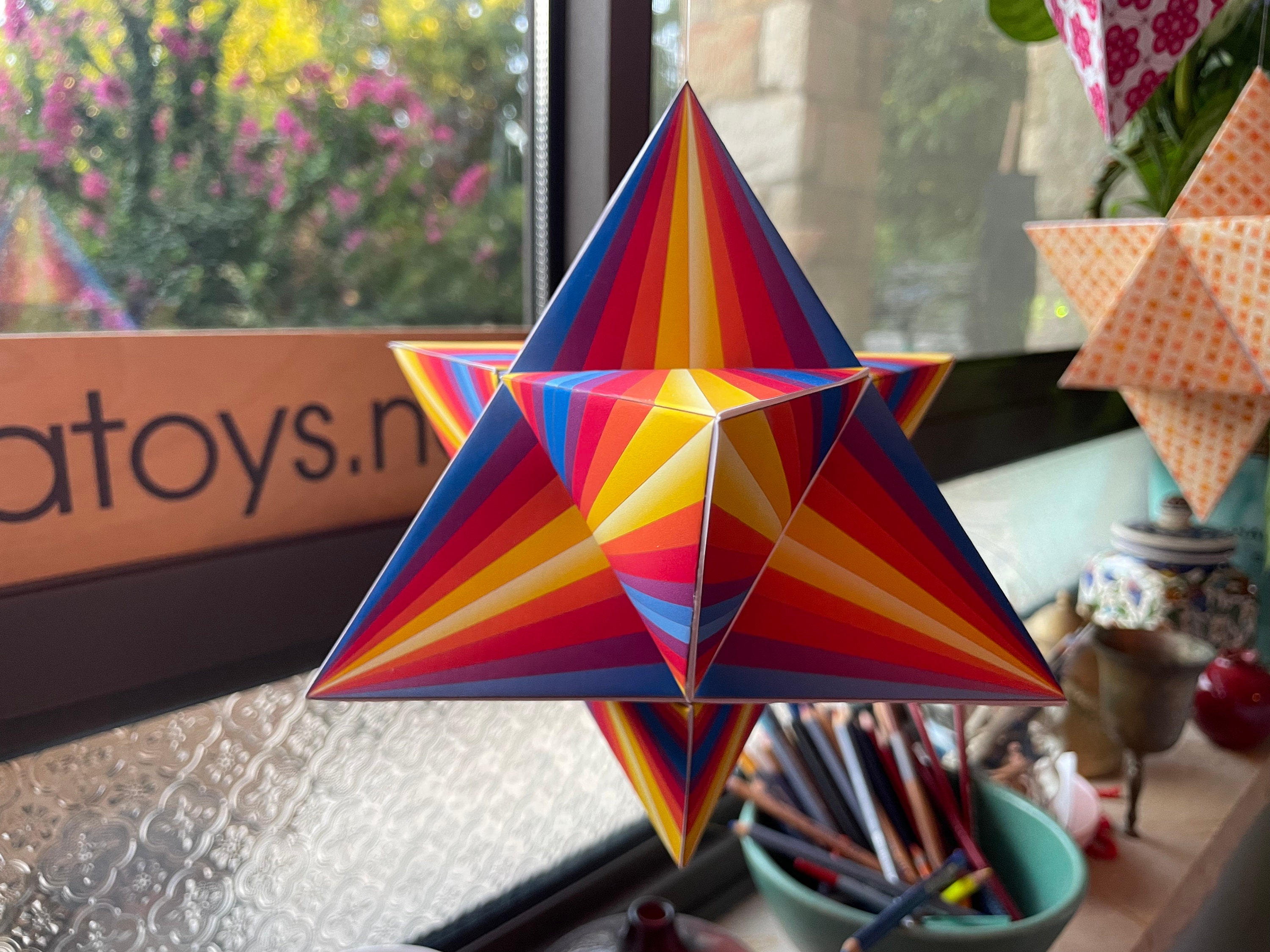 Merkaba Paper Craft Merkavah Rainbow DIY Template-printable 3D Star ...