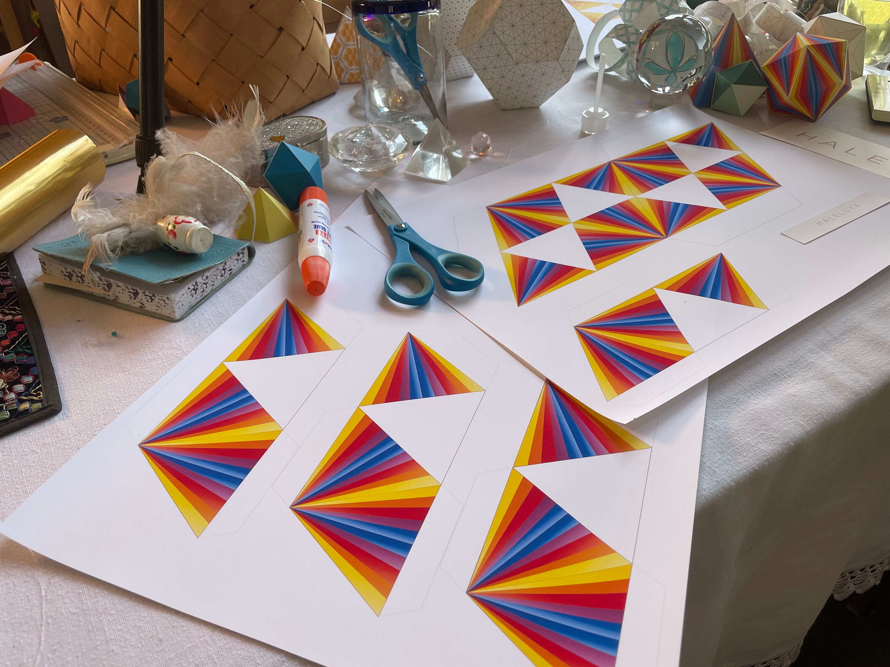 Merkaba Paper Craft DIY Template-merkavah Making-printable Rainbow 3D ...