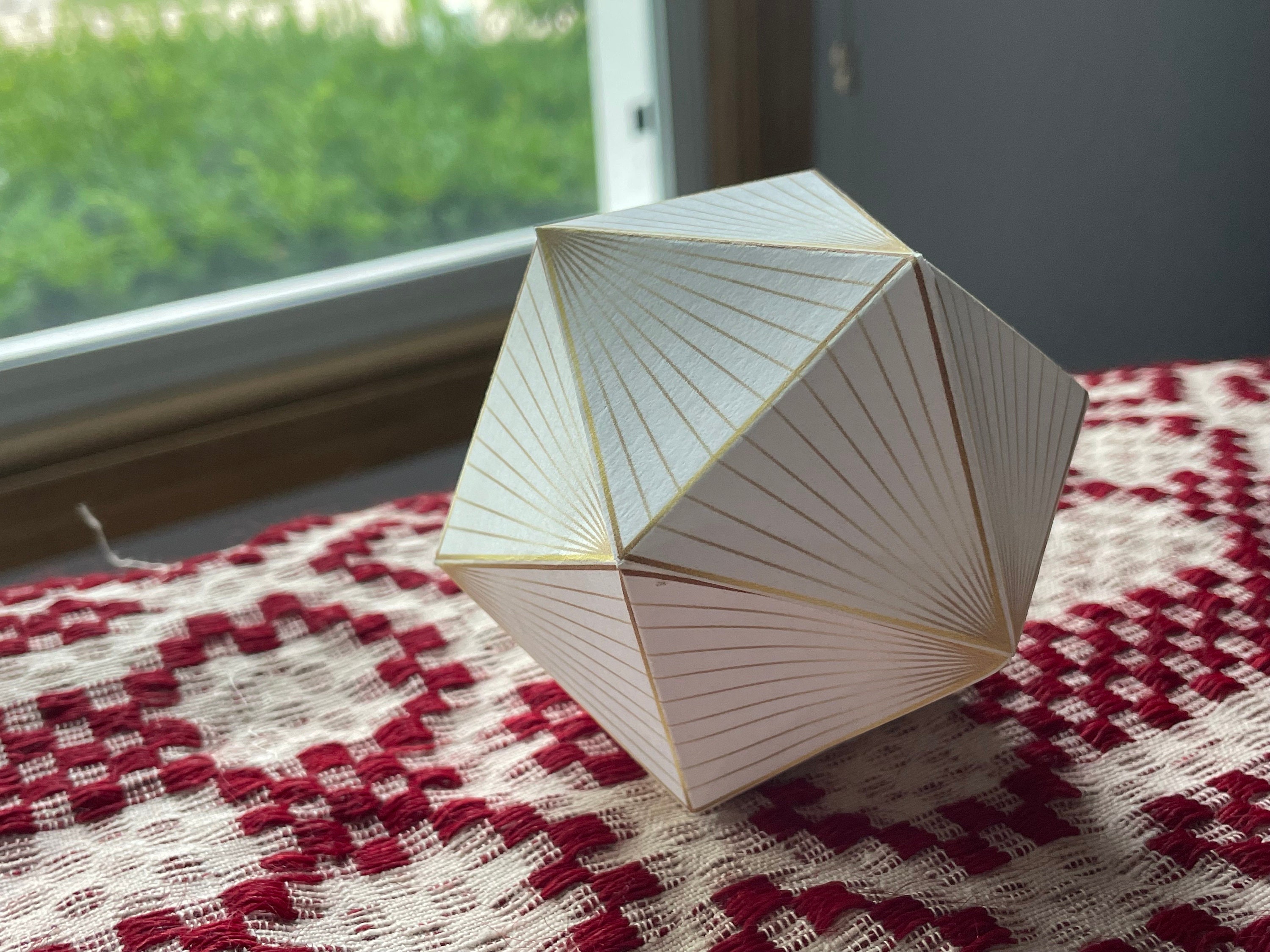 Icosahedron 3D Papercraft Gold Model Template-home Décor Ideas-platonic ...