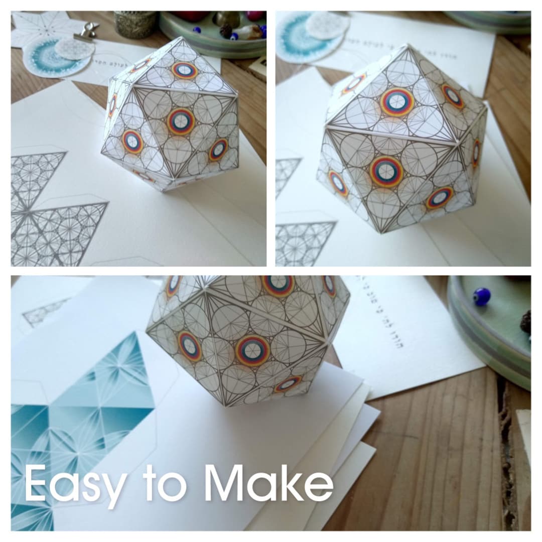 Icosahedron 3D Papercraft Template Pdf-platonic Solids-printable Model ...