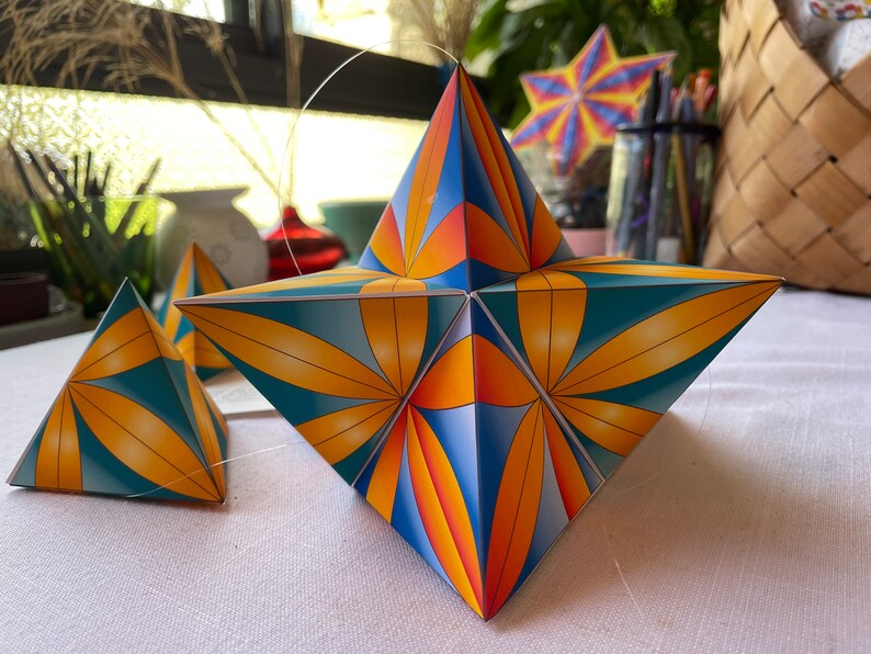 Merkaba 3D Papercraft Merkavah DIY Template-printable PDF Model Star of ...