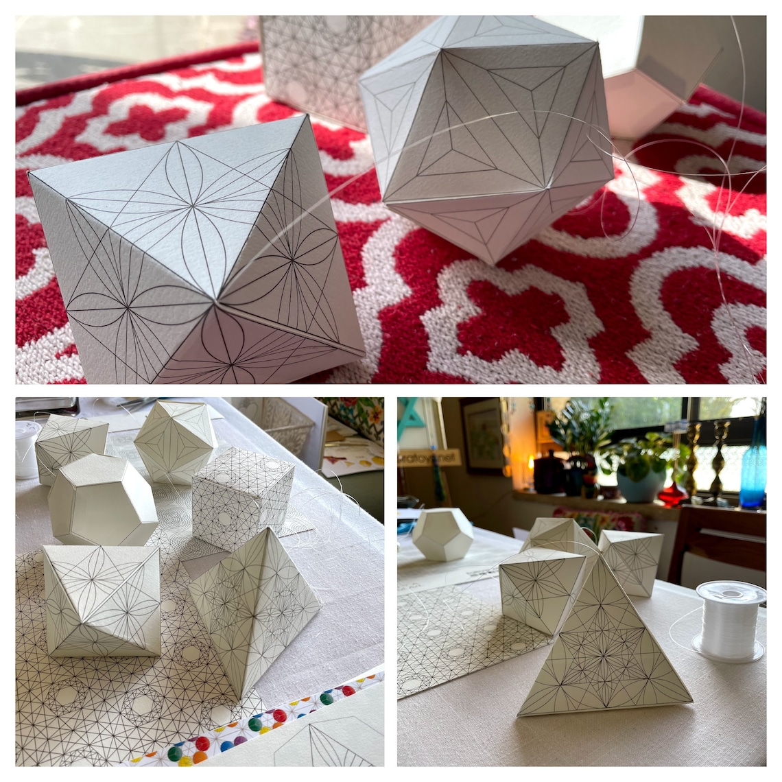 Platonic Solids Set 3D Papercraft Templates Pdf-package of 5-printable ...