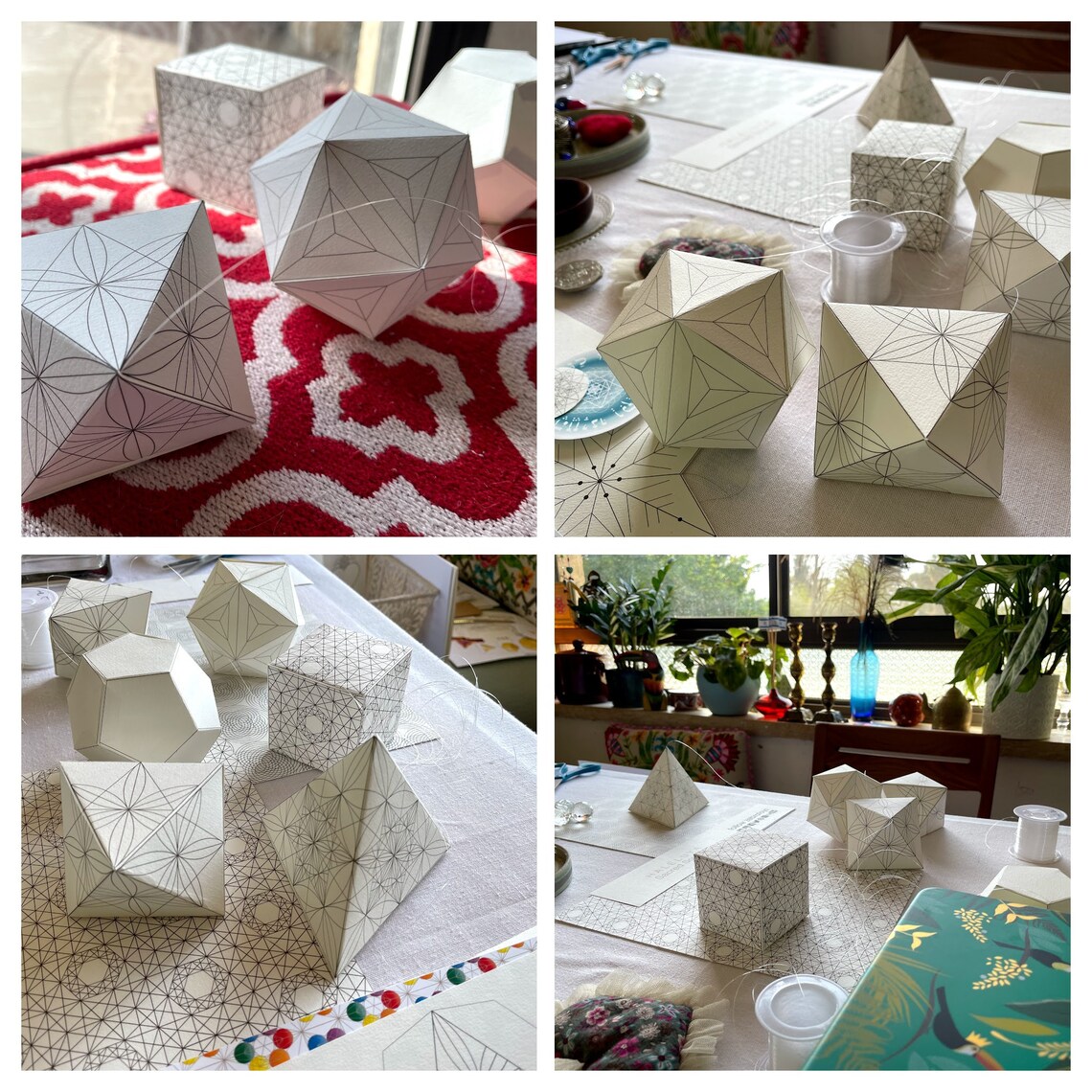 Platonic Solids Set 3D Papercraft Templates Pdf-package of 5-printable ...