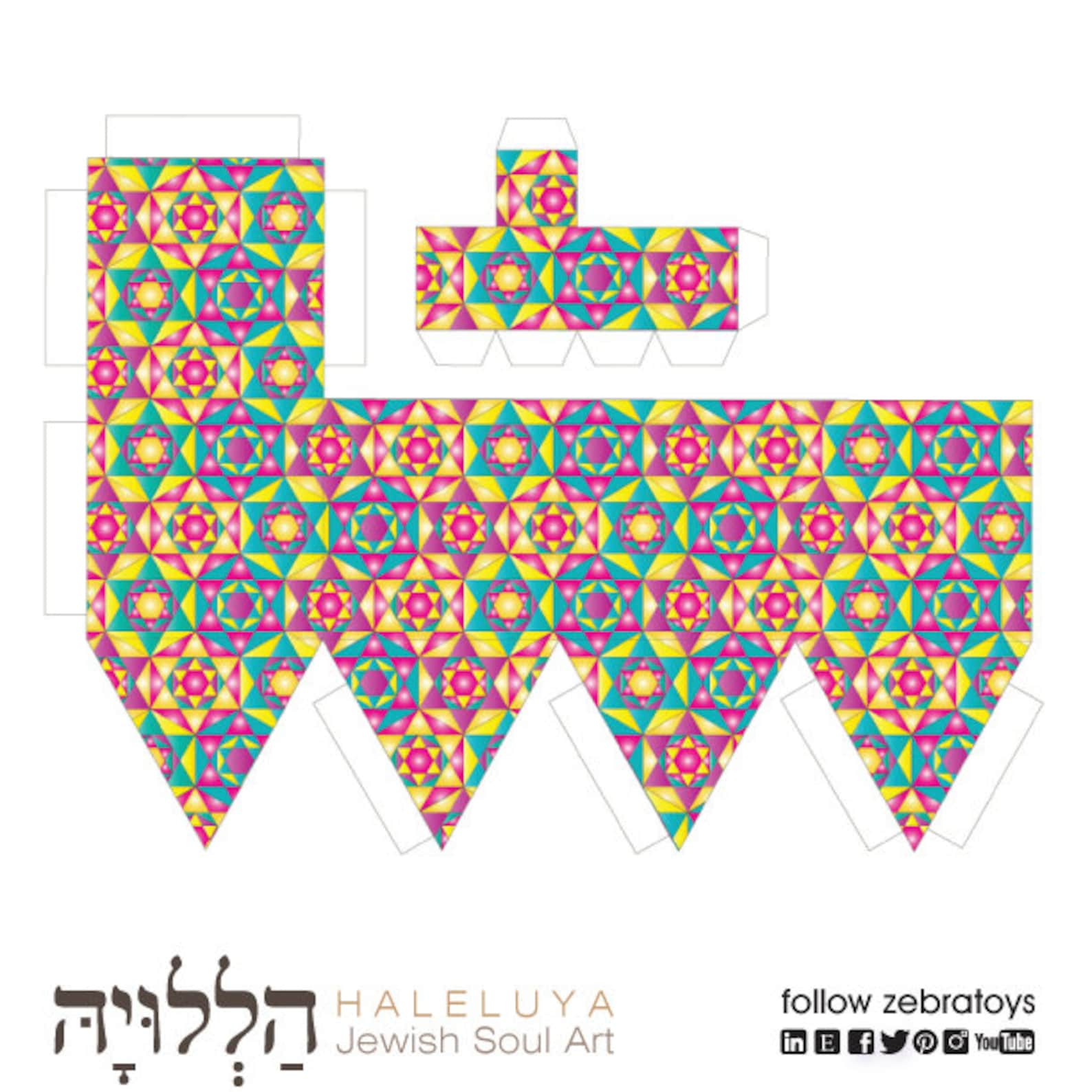 Paper Craft Dreidel Hanukkah Decorations-octahedrons Seamless - Etsy