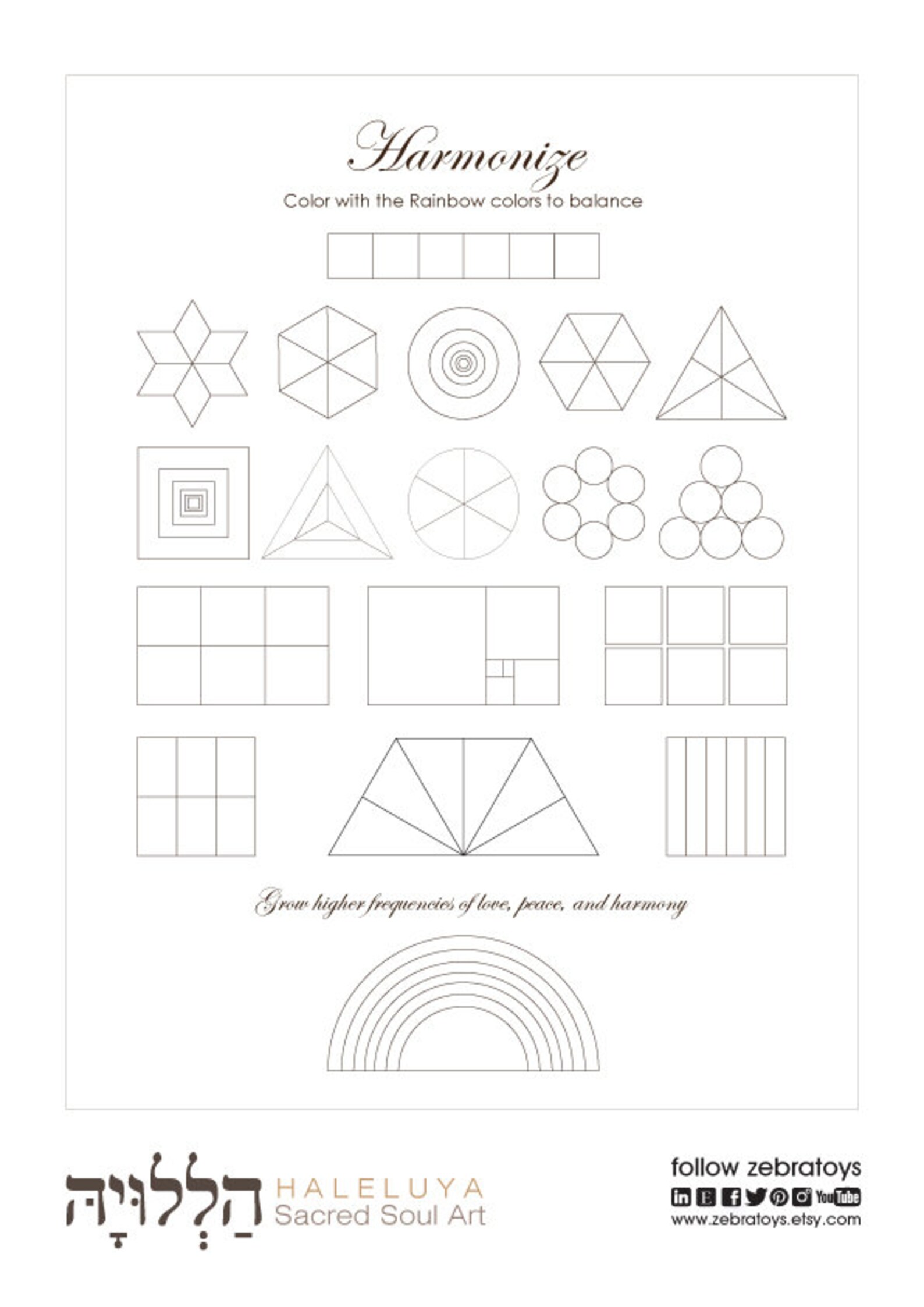 Print Rainbow Color Charts Templates to Harmonize-blank Add Rainbow ...