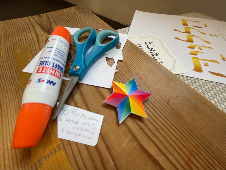 Stars of David Rainbow Set-3d Papercraft-hanukkah Decorations-printable ...