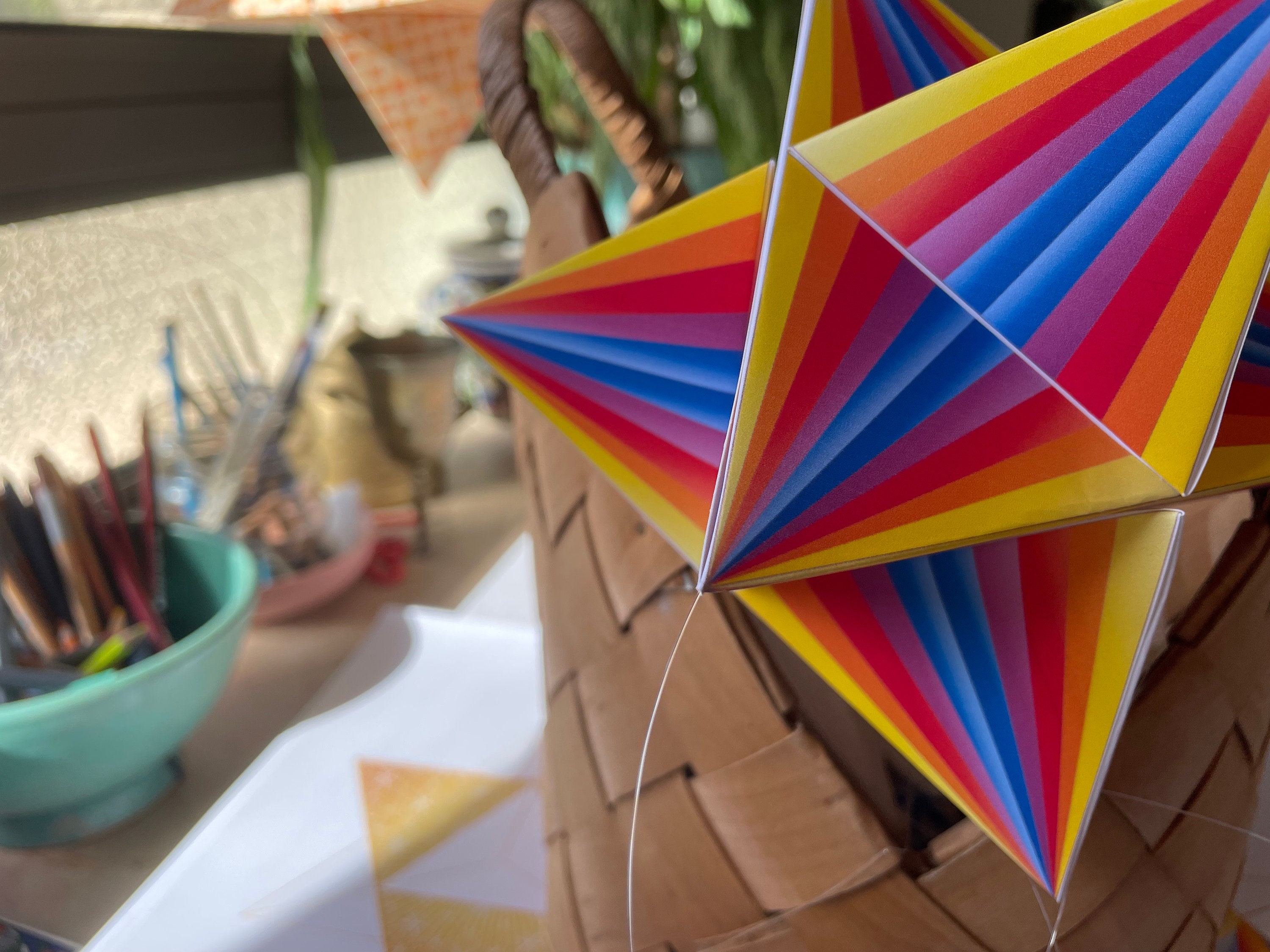 Merkaba Paper Craft DIY Template-merkavah Making-printable Rainbow 3D ...