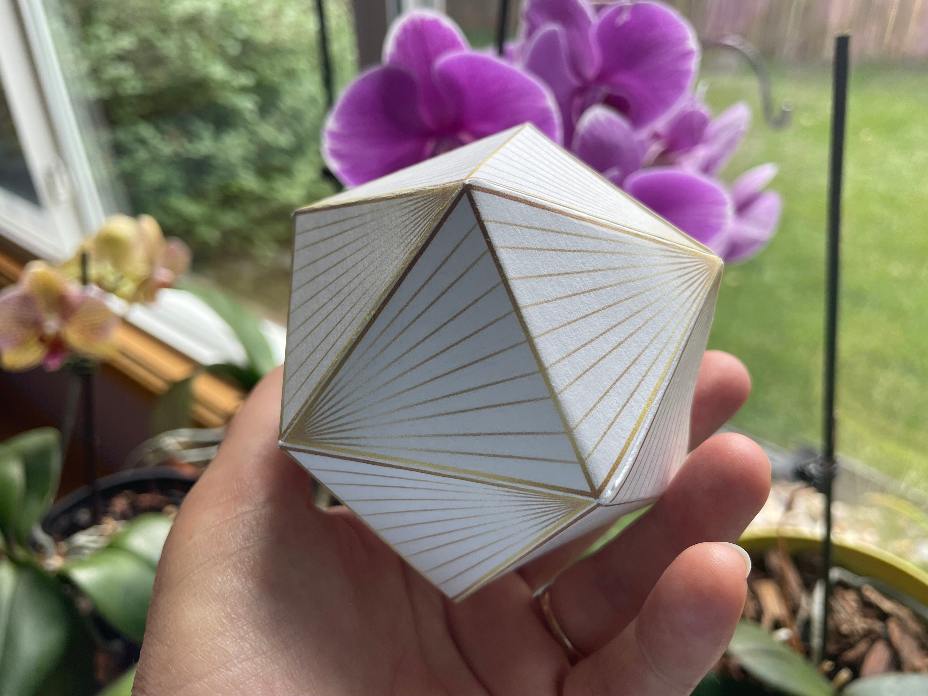 Icosahedron 3D Papercraft Gold Model Template-home Décor Ideas-platonic ...