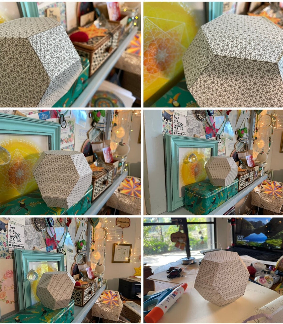 Truncated Octahedron 3D Paper Craft Template-crystalized-printable ...