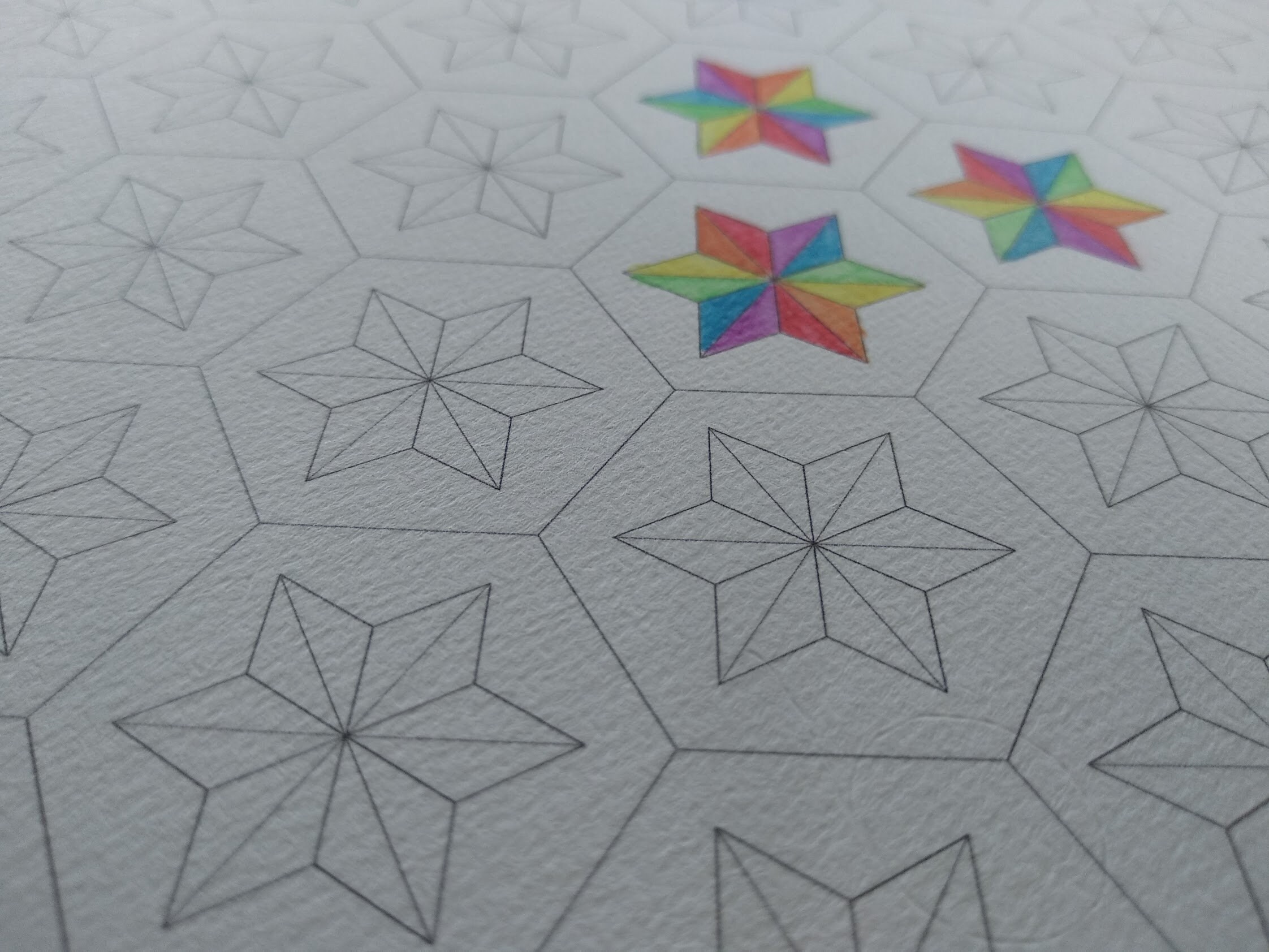 Stars Pattern Coloring Page Sheet-color Geometric Shapes Patterned ...