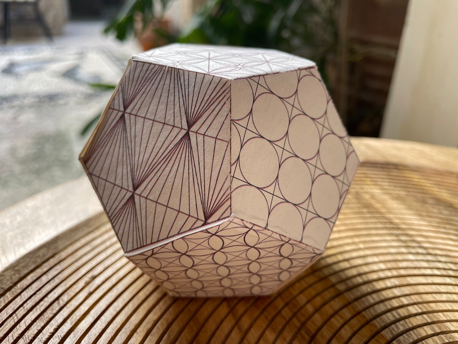 Dodecahedron 3D Papercraft Model Coloring Template-home Décor Ideas ...