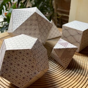 Platonic Solids Set Paper Craft PDF Templates-package of 5 Home Décor ...