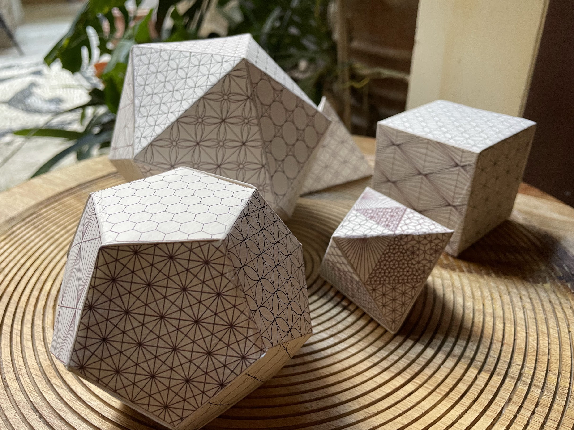 Platonic Solids Set Paper Craft PDF Templates-package of 5 Home Décor ...