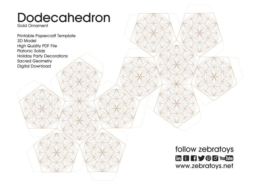 Dodecahedron Template Printable