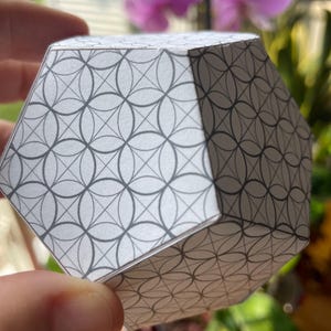 Dodecahedron Paper Craft 3D Template Pdf-platonic Solids-ornament ...