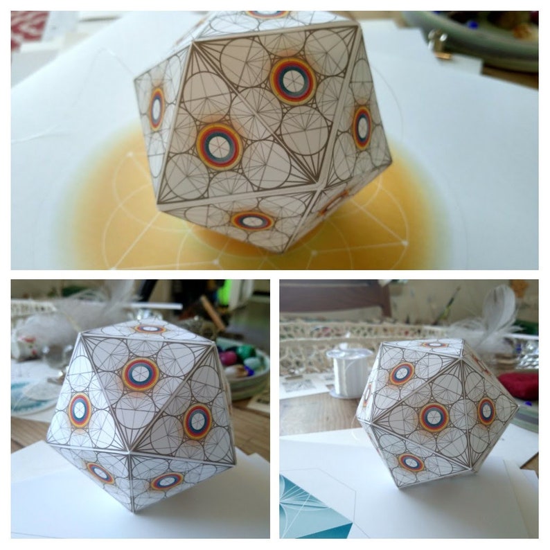 Icosahedron 3D Papercraft Template Pdf-platonic Solids-printable Model ...