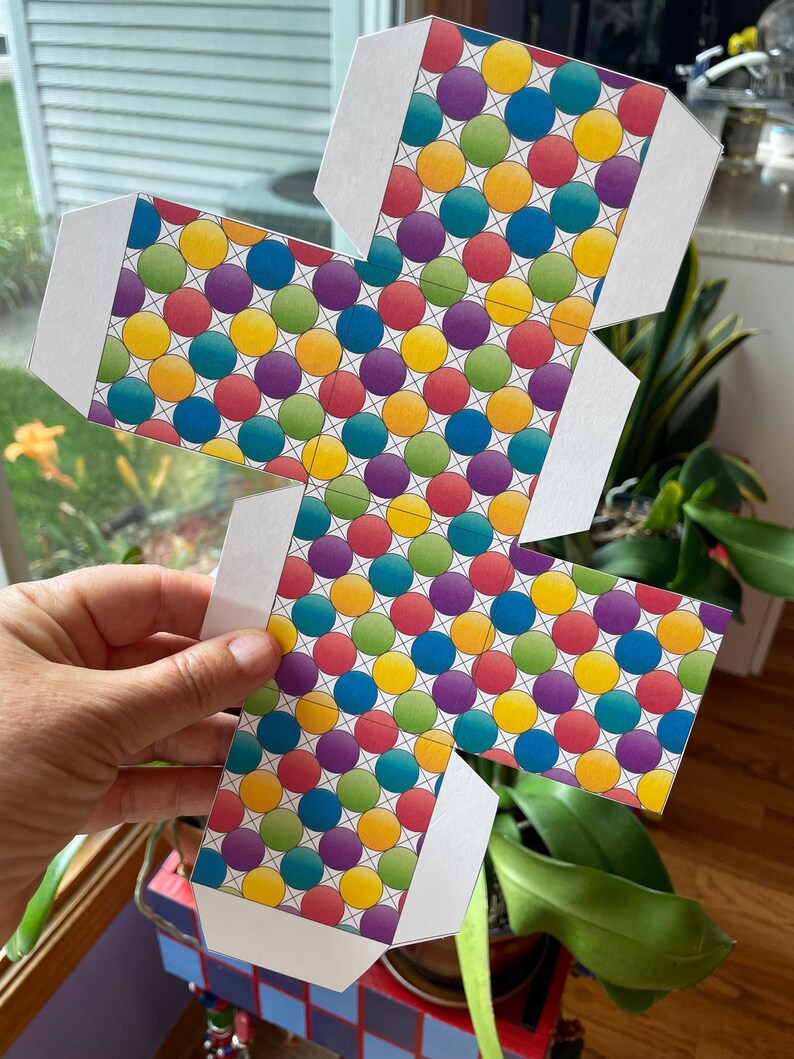 3D Cube Papercraft Model-hexahedron-printable PDF Template-platonic ...