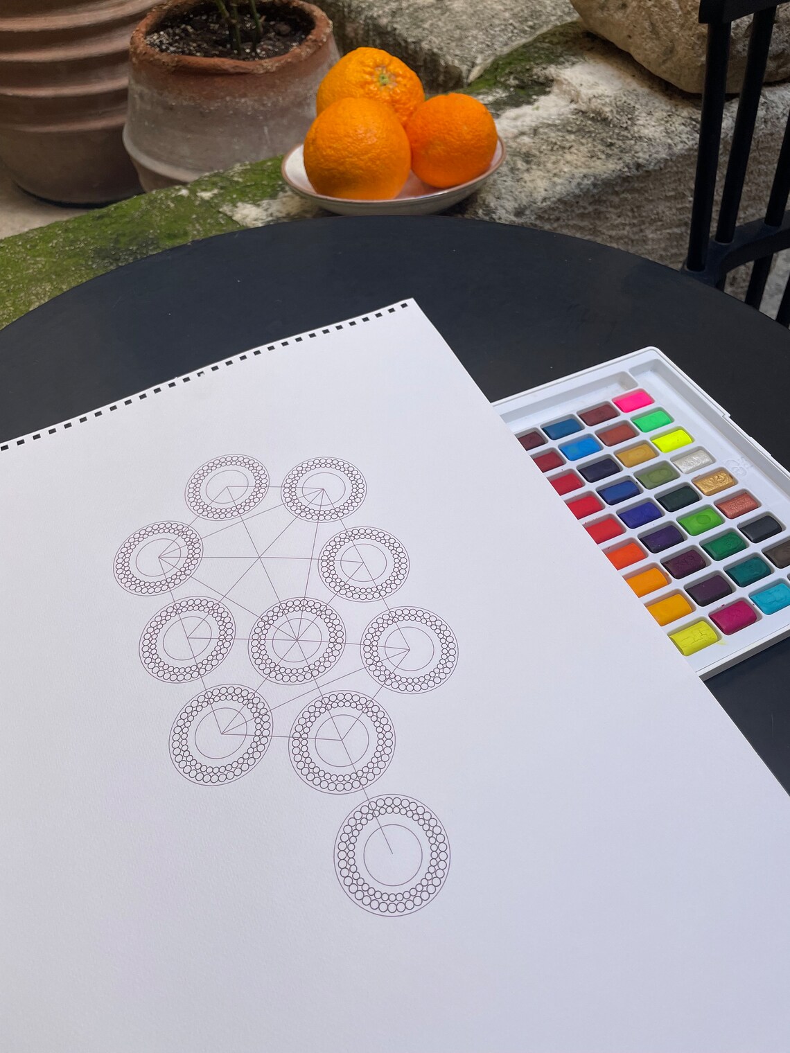 The Ten Sefirot Wall Art Coloring Page-10 Sephiroth-tree of Life Print ...