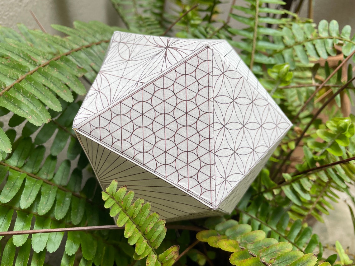 Icosahedron 3D Papercraft Template-home Décor Ideas-platonic Solids ...