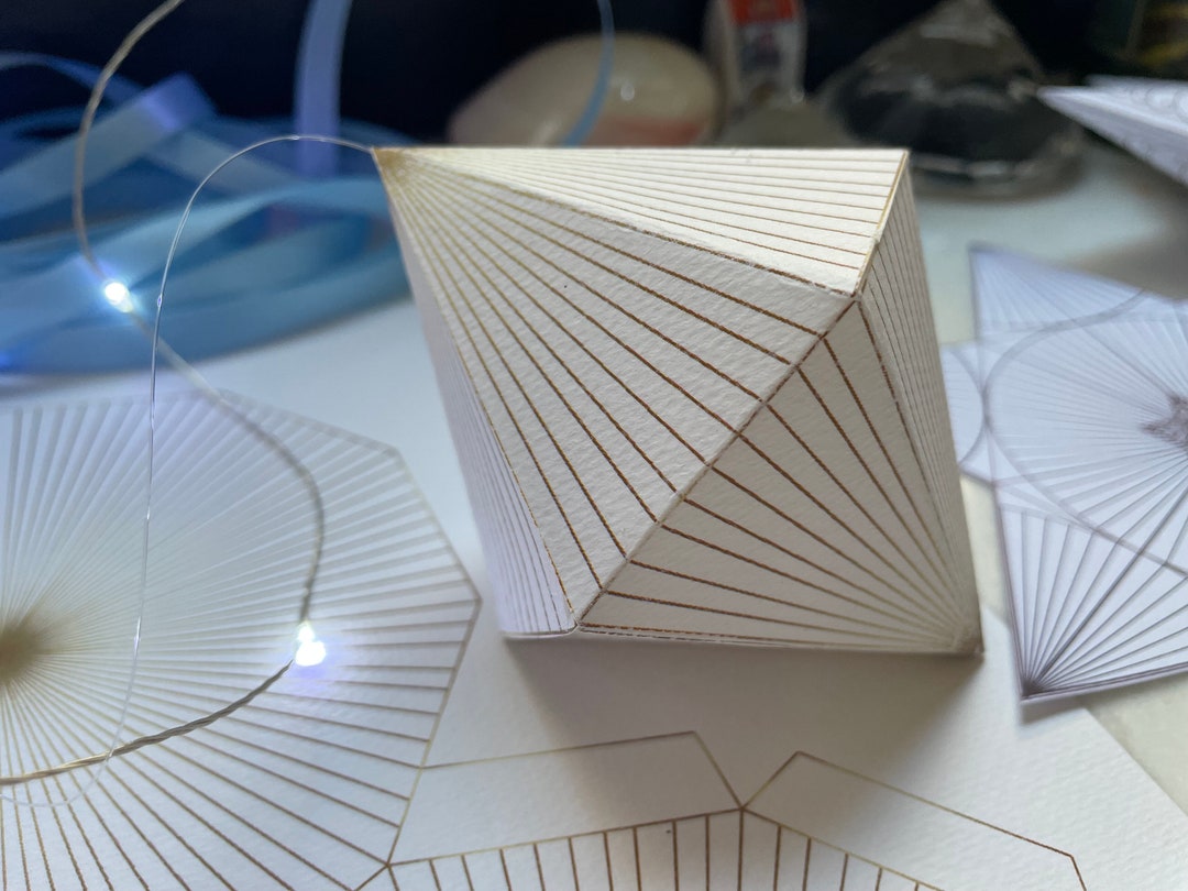 Crystal Decorations Paper Model-3d Papercraft DIY Template-printable ...