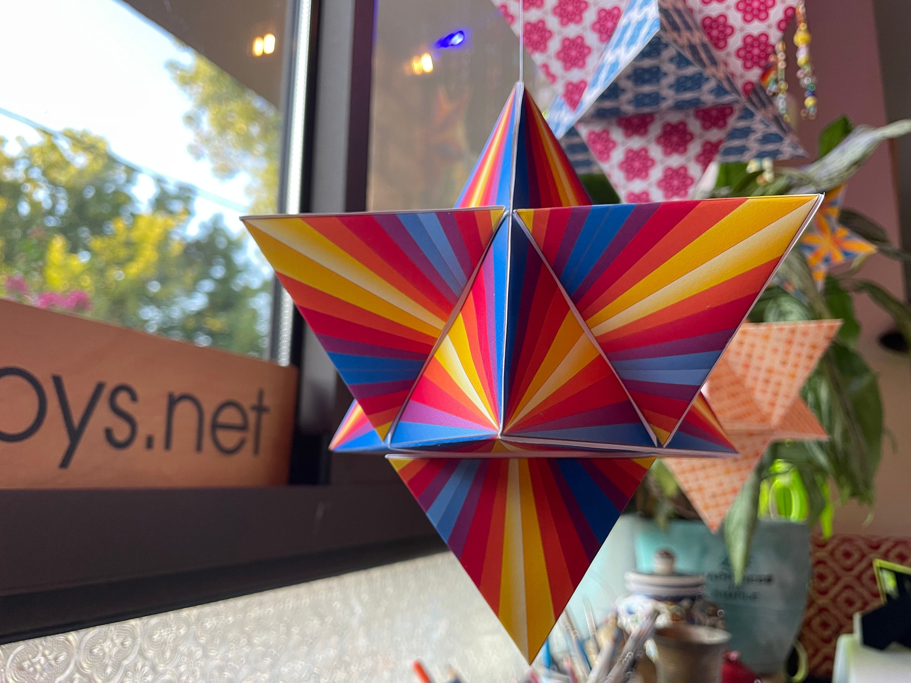 Merkaba Paper Craft Merkavah Rainbow DIY Template-printable 3D Star ...