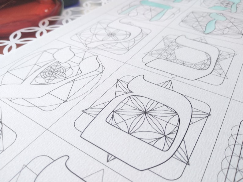 Hebrew Alphabet-alef Bet-coloring Page-back to School-a4 Printable ...