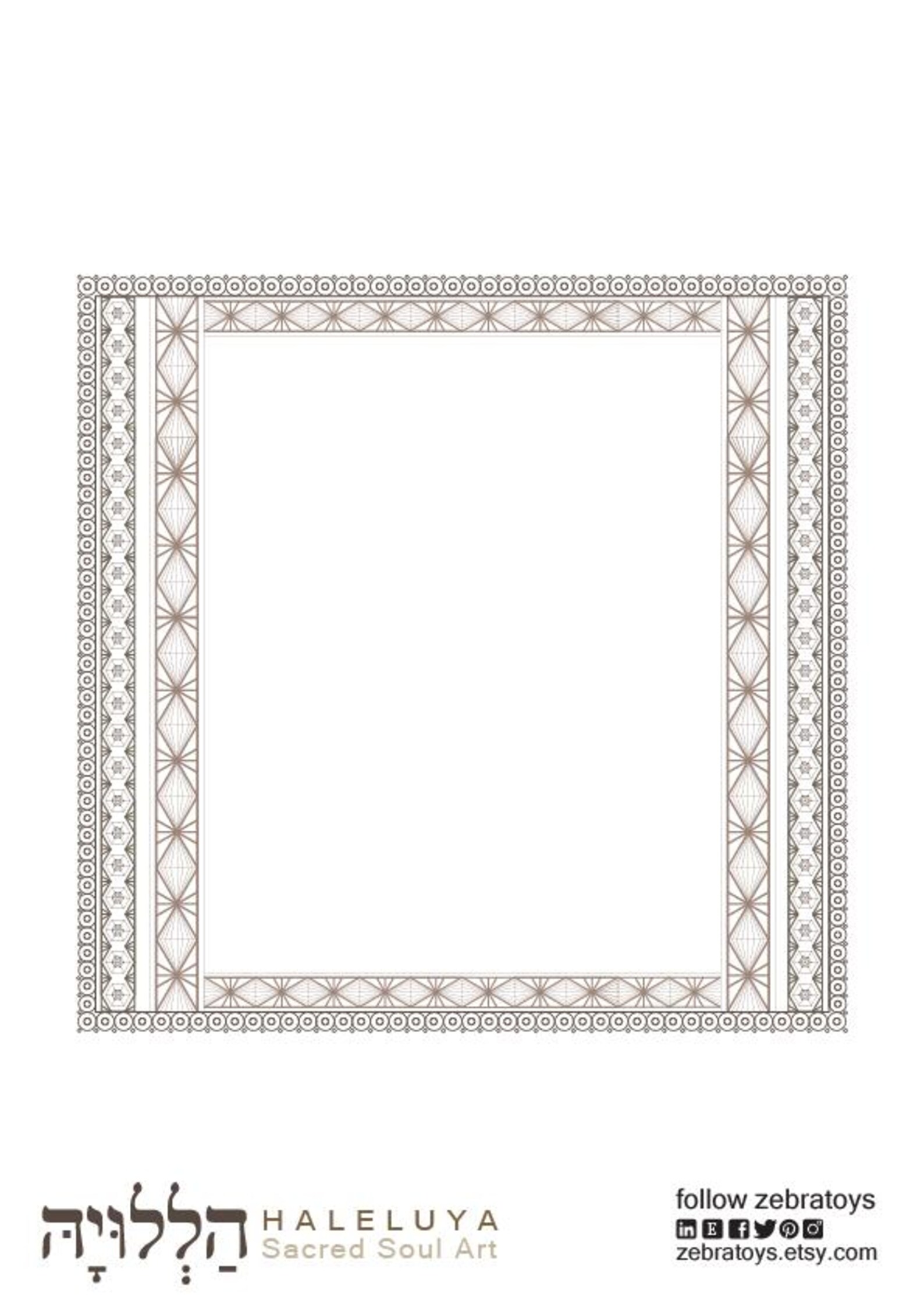 Set of 25 Blank Printable Frames to Color-illustrated Coloring Frame ...