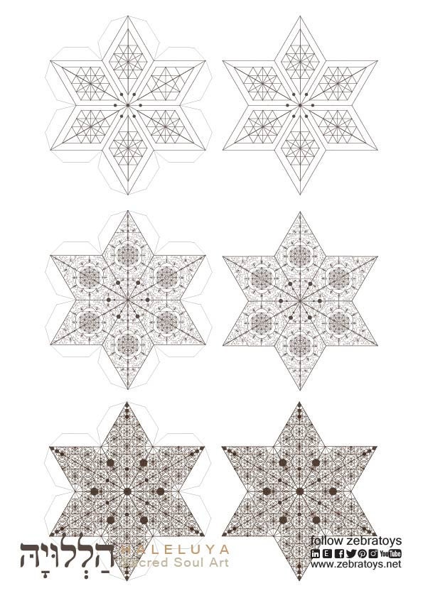Hanukkah Crafting-papercraft Stars of David-template-magen - Etsy