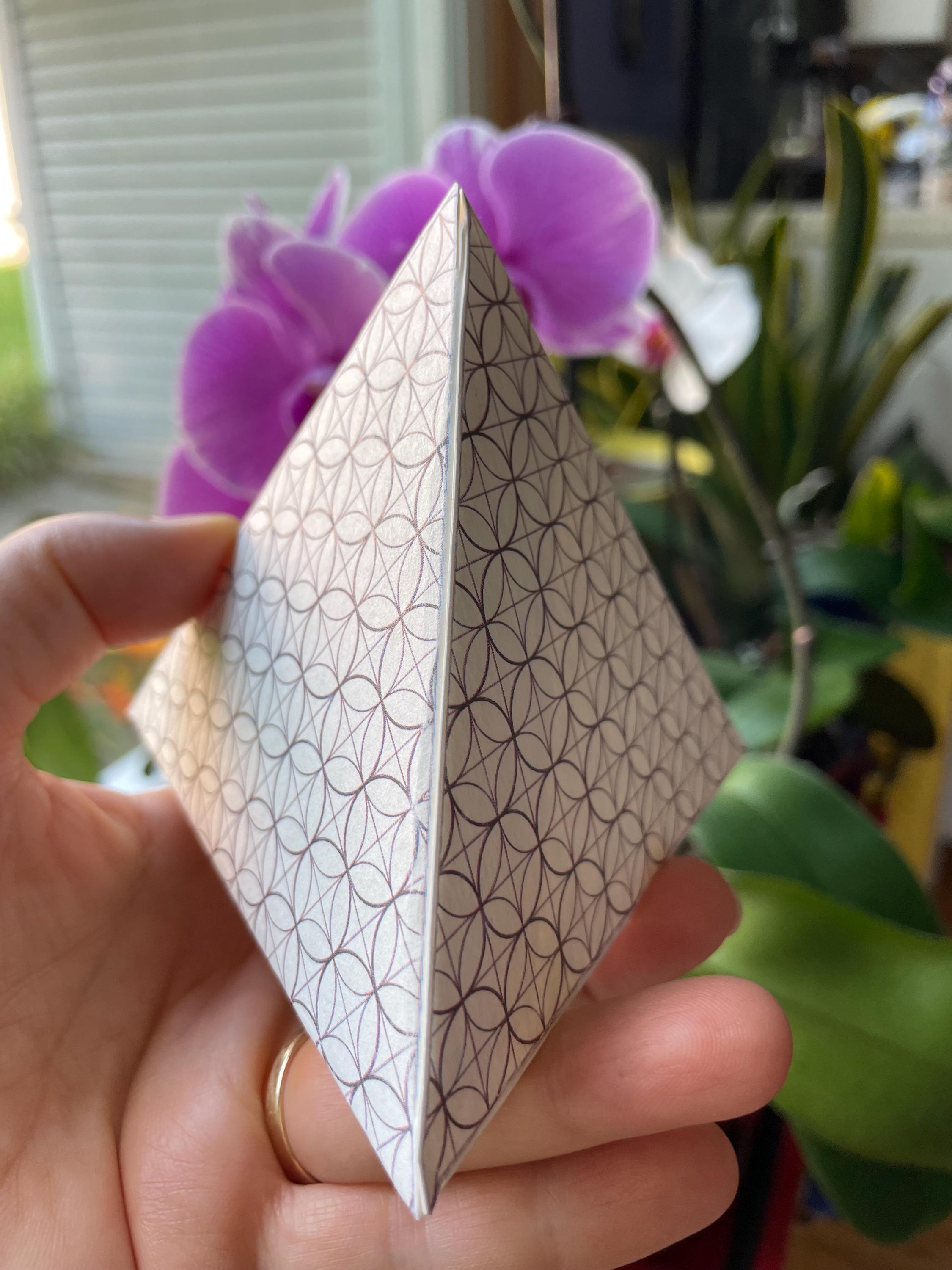 Platonic Solids Tetrahedron Paper Craft 3D Model-diy Template-geometric ...