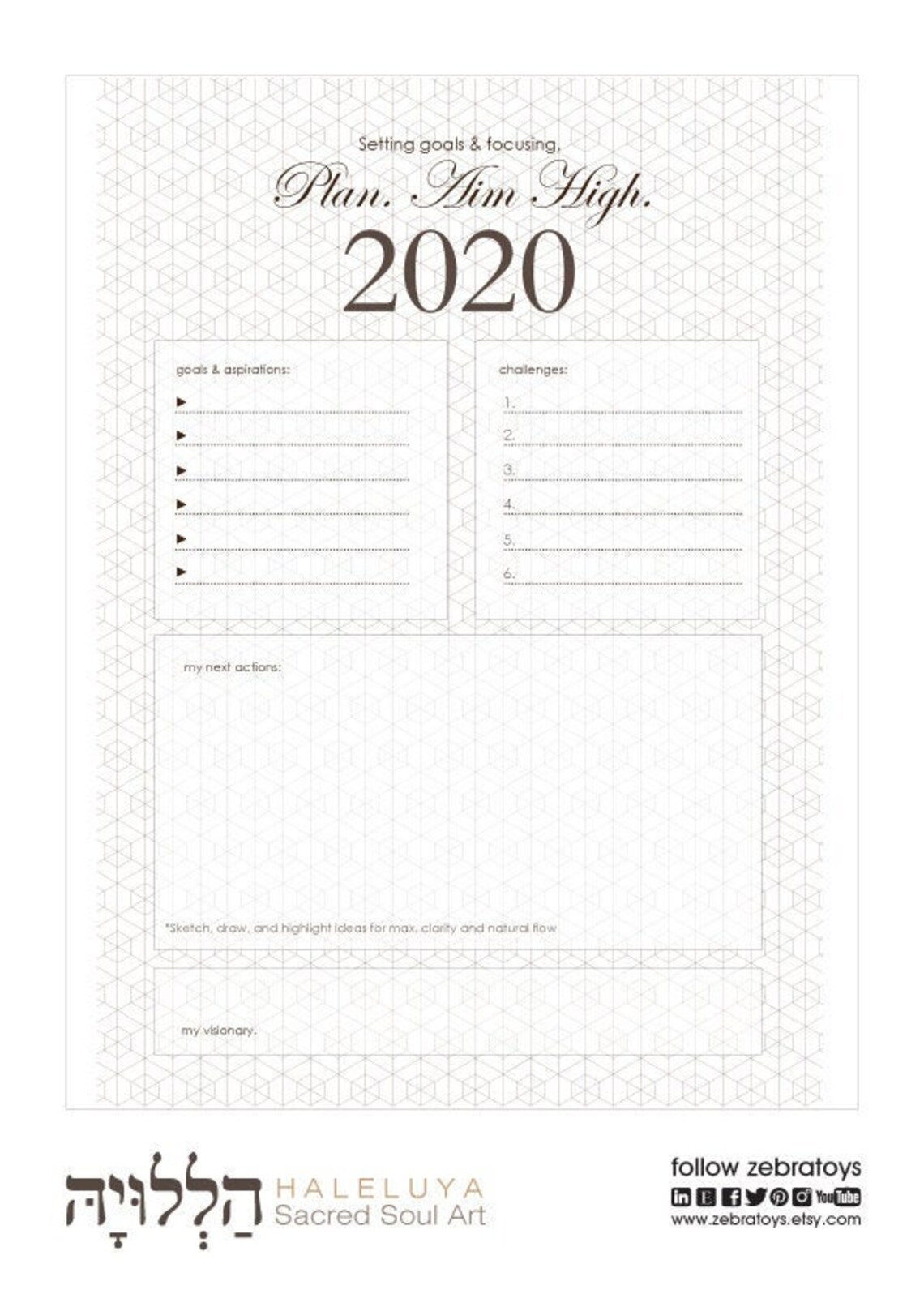 Plan. Aim High Journaling Page-printable Writing Journal Template ...