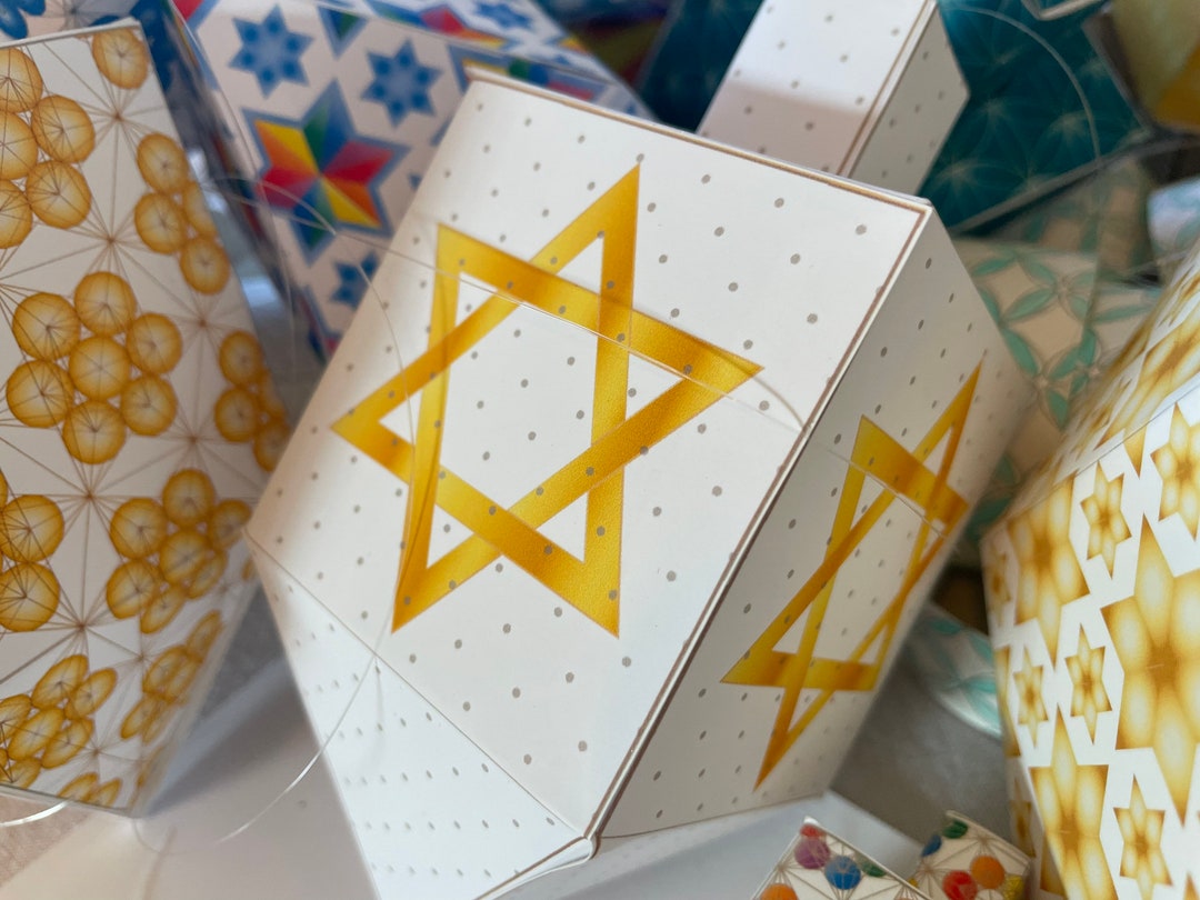 Blank Paper Craft Dreidel Hanukkah Gift Box Template-3d Model-holiday ...