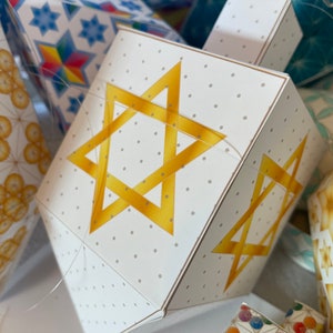 Blank Paper Craft Dreidel Hanukkah Gift Box Template-3d Model-holiday ...