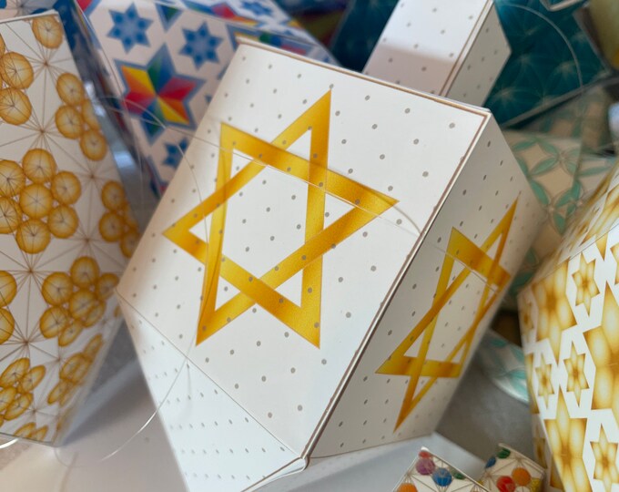 Blank Paper Craft Dreidel Hanukkah Gift Box Template-3d Model-holiday ...