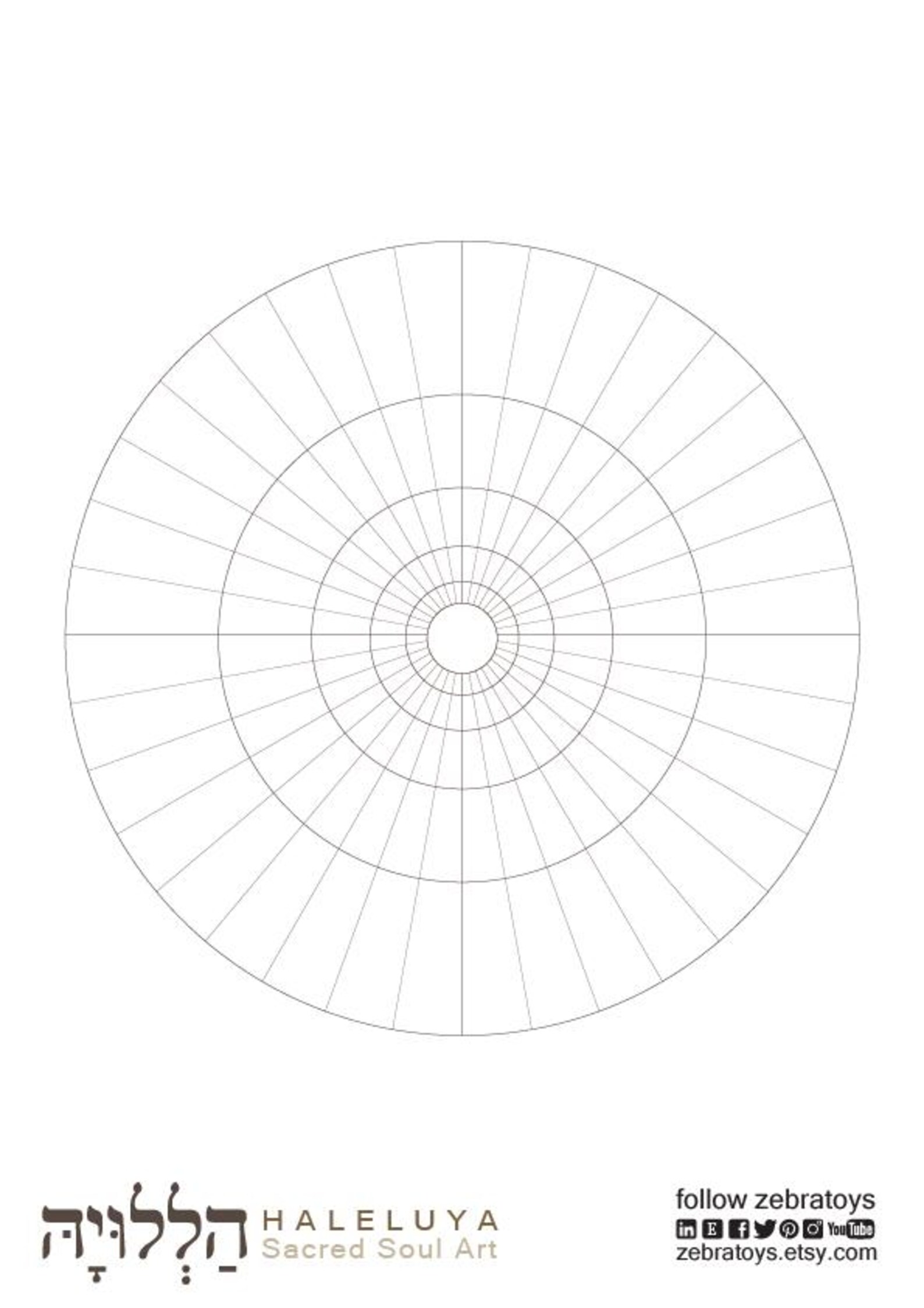 Mandala Grid Golden Ratio Template Print-crafts Ideas-wall Décor Art ...